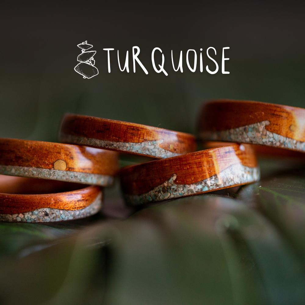 Turquoise Engagement Wood Ring - Koa Wood Turquoise Ring Online – My ...